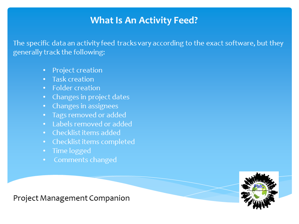 Activity Feeds | Project Management Companion